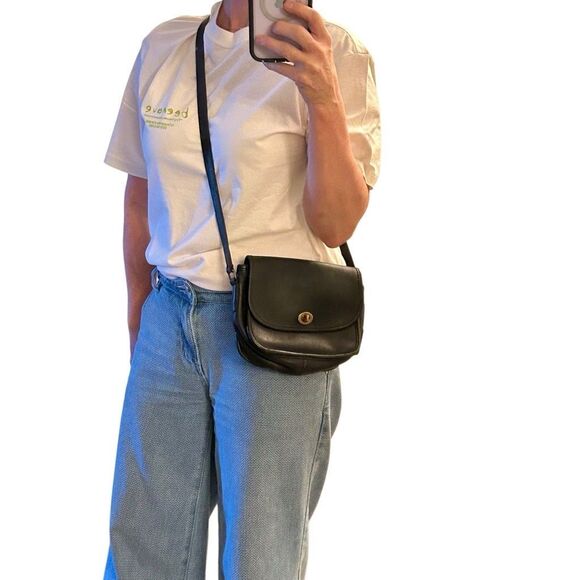 Coach | Bags | Coach Vintage Black Small Square Leather Crossbody Bag ...